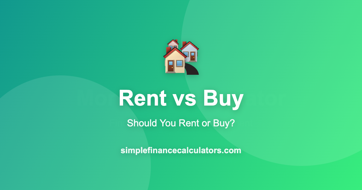 Free Rent vs Buy Calculator - Should I Rent or Buy a House? 2025